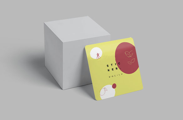 round-corners-square-sticker-mockups | Free Mockup Ai