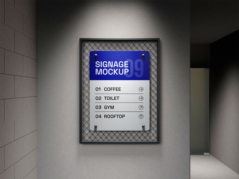 indoor-advertising-signage-mockup-3 | Free Mockup Ai