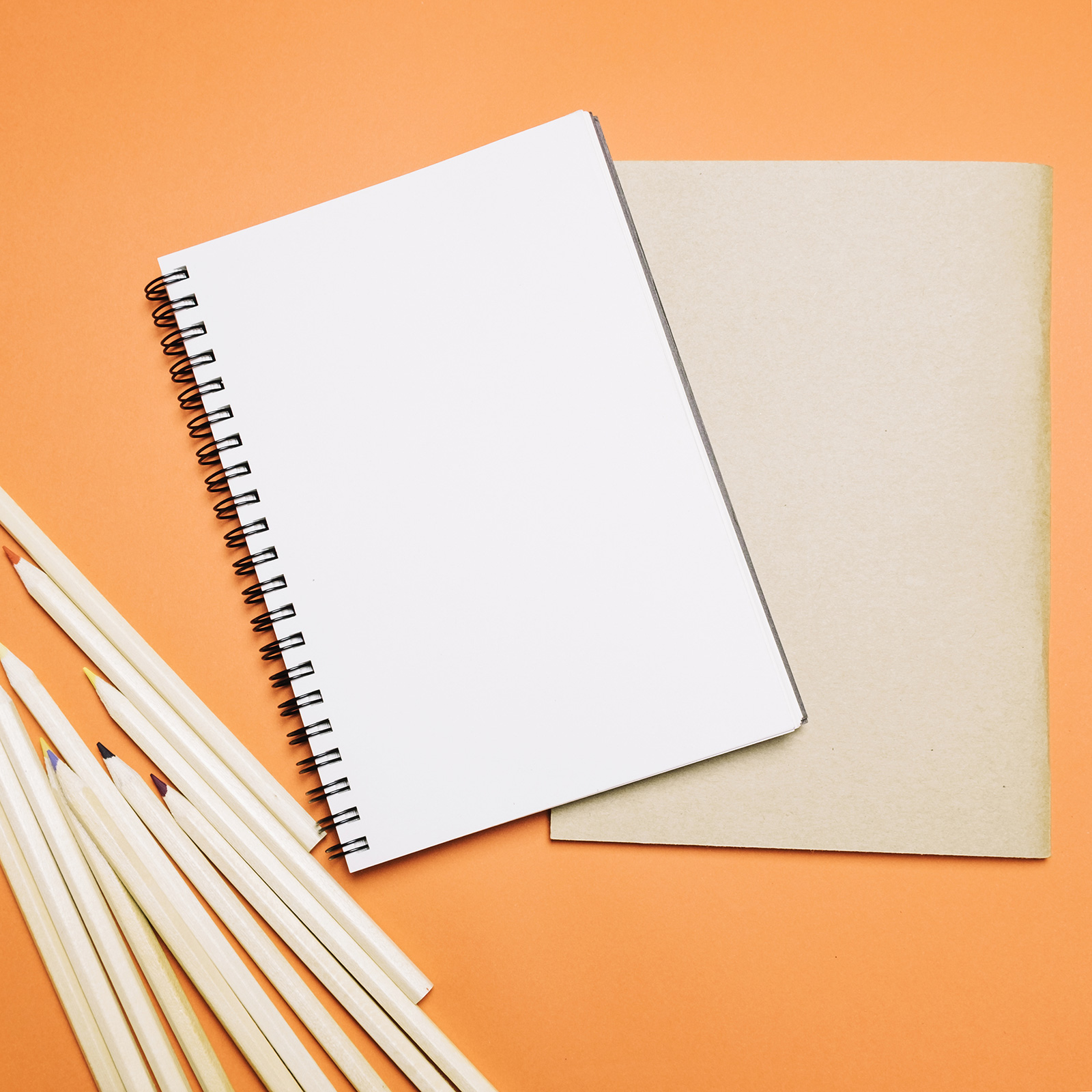 Notebook with Pencil Mockup | Free Mockup Ai