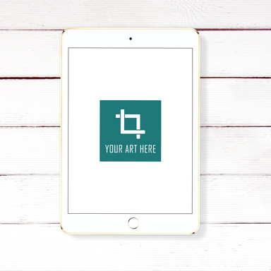 Tablet Screen Wooden Table | Free Mockup Ai